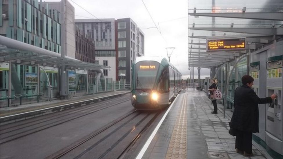 Nottingham tram extension: First station opens - BBC News