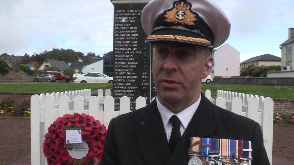 Memorial service marks centenary of attack on HMS Drake - BBC News