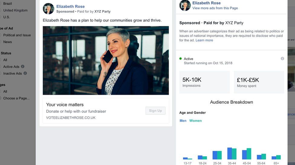 Facebook tool makes UK political ads 'transparent' - BBC News