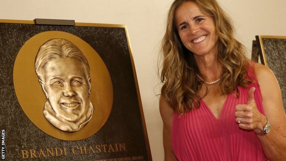 Brandi Chastain: Plaque of US footballer sparks debate on social media ...