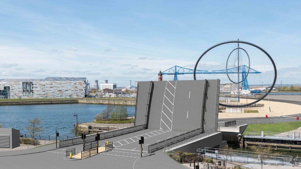 Middlehaven regeneration: Swing bridge plans unveiled - BBC News