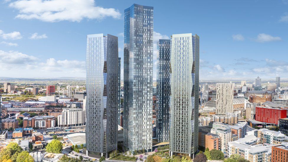 Manchester: Plans for 'striking' twin skyscrapers submitted - BBC News