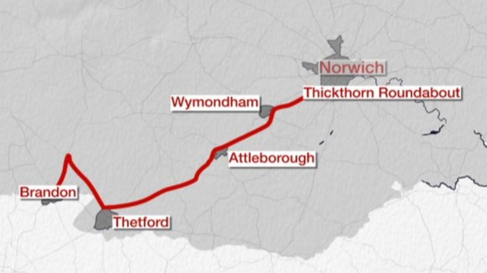 Dumper truck chased by police on A11 in Norfolk and Suffolk - BBC News