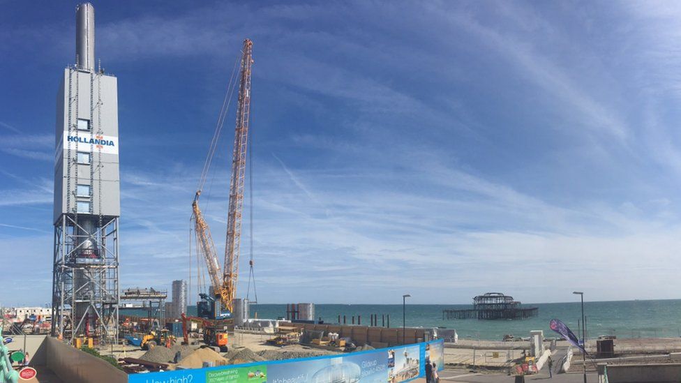 Brighton i360: 'Tallest tower' is uncovered on seafront - BBC News