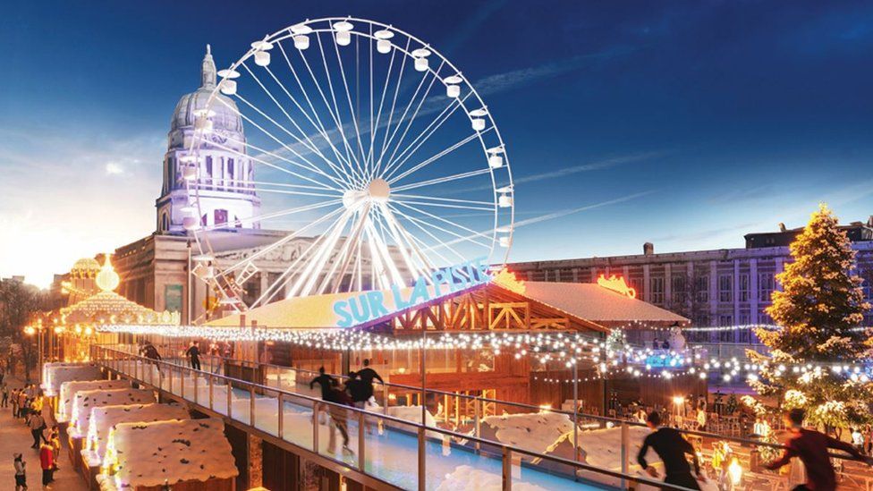 Aerial ice rink plan for Nottingham's Winter Wonderland event - BBC News