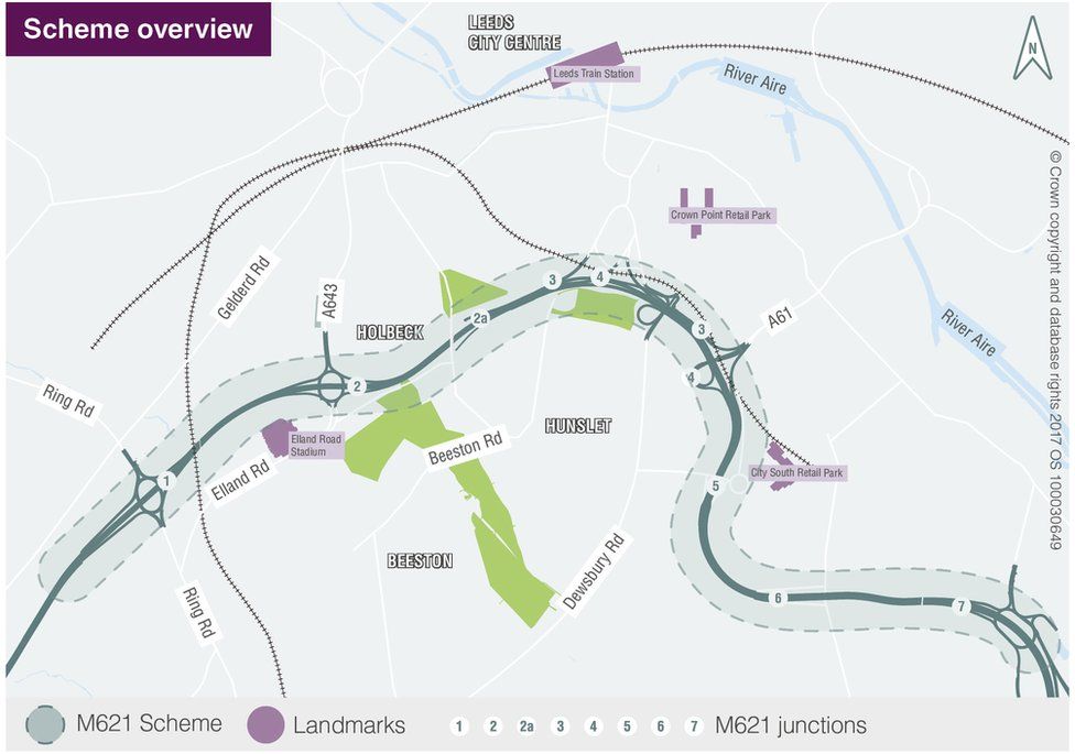 'Congestion-easing' M621 Leeds plans released - BBC News