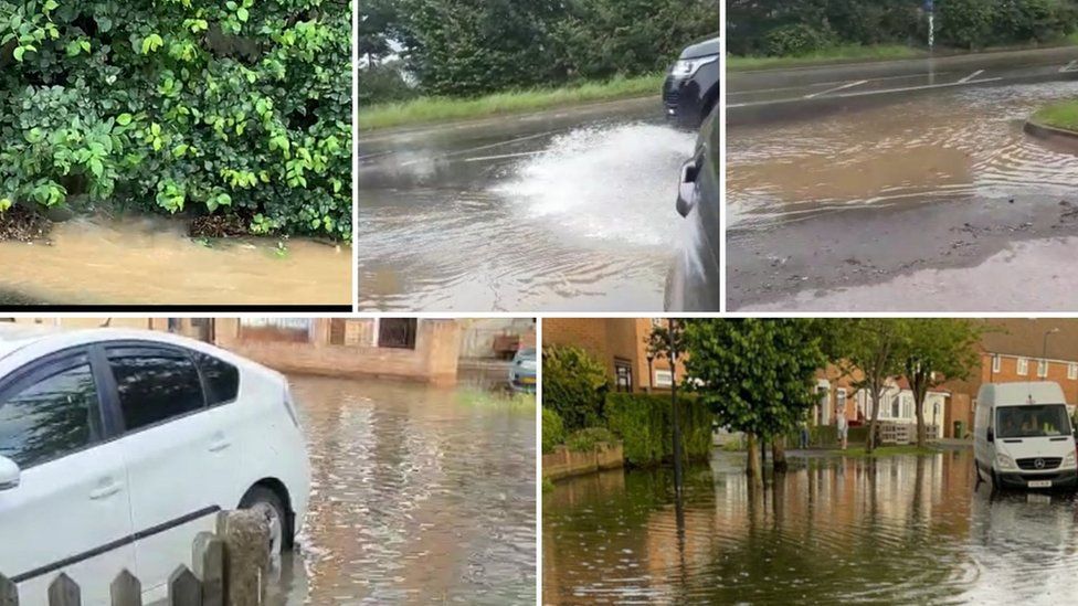 Slough: Burst water main causes flooding and hits supplies - BBC News