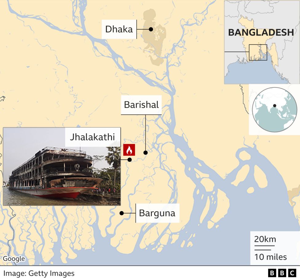 Bangladesh ferry fire: Dozens killed near Jhalakathi - BBC News