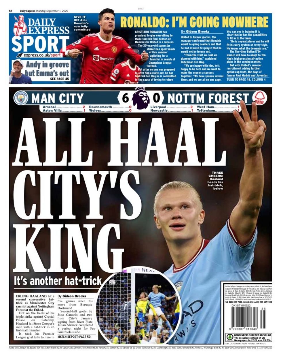 Thursday's sports pages - BBC Sport