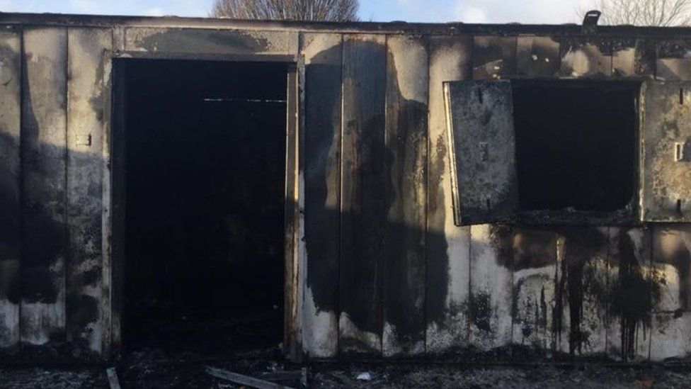 Arson attack on Seacroft junior club's container home - BBC News