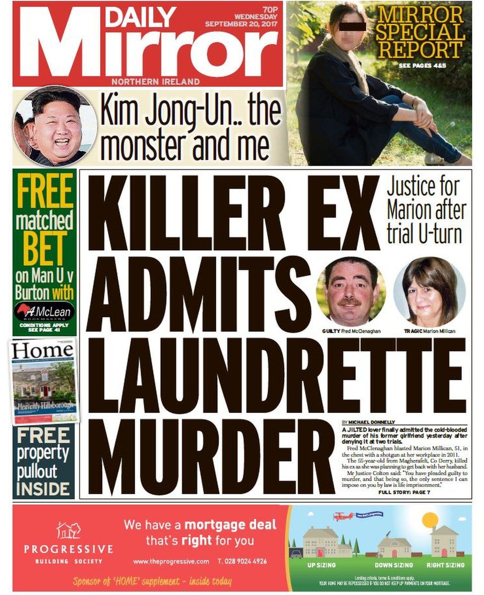 Newspaper headlines: Murder pleas and 'longest golf drive' - BBC News