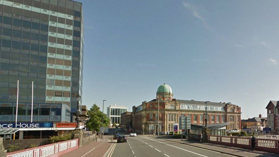 Woman pedestrian hit by car at Clarence Place, Newport - BBC News