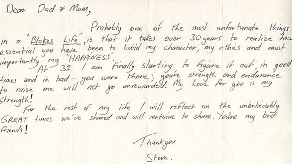 Steve Irwin letter reveals gratitude to parents - BBC News