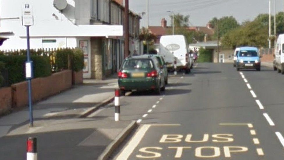 Bus shelter built on road with no bus service - BBC News