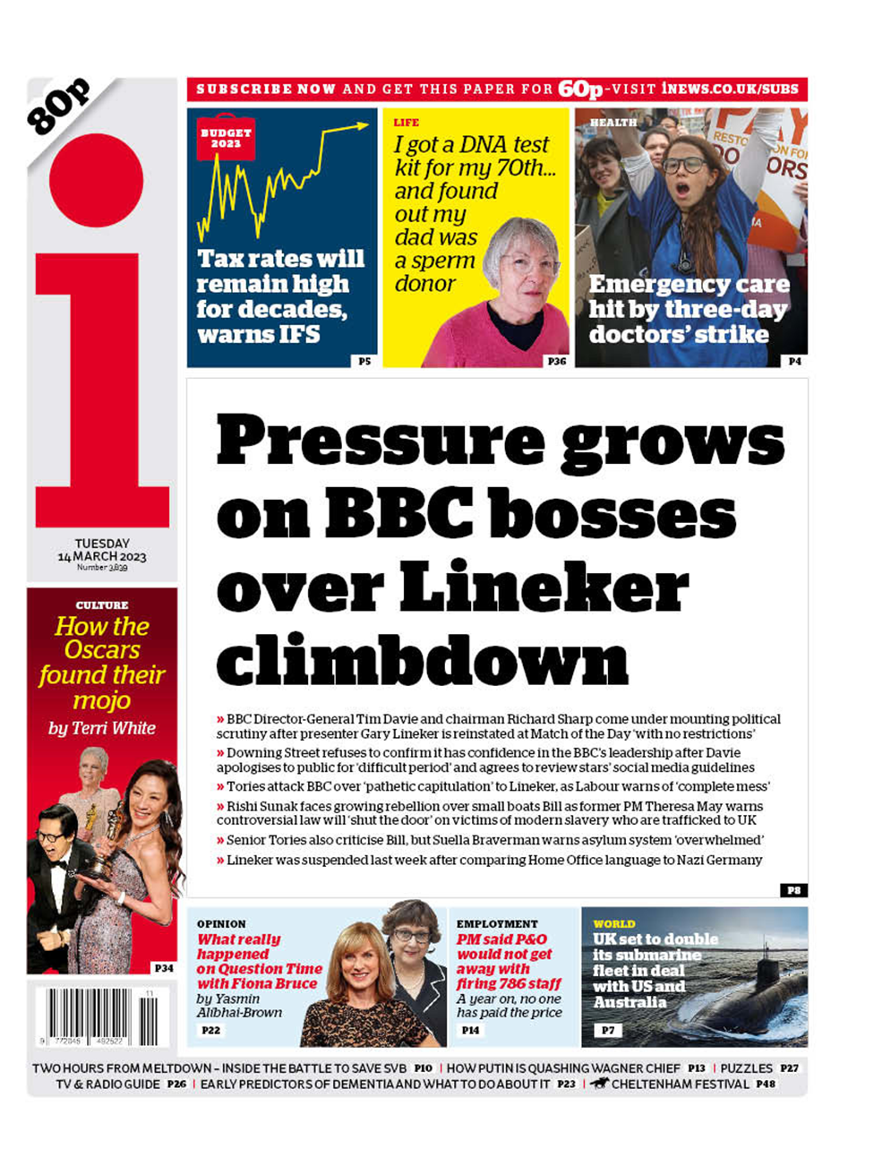 'Pressure on BBC bosses' and 'SVB tremors spread' - BBC News