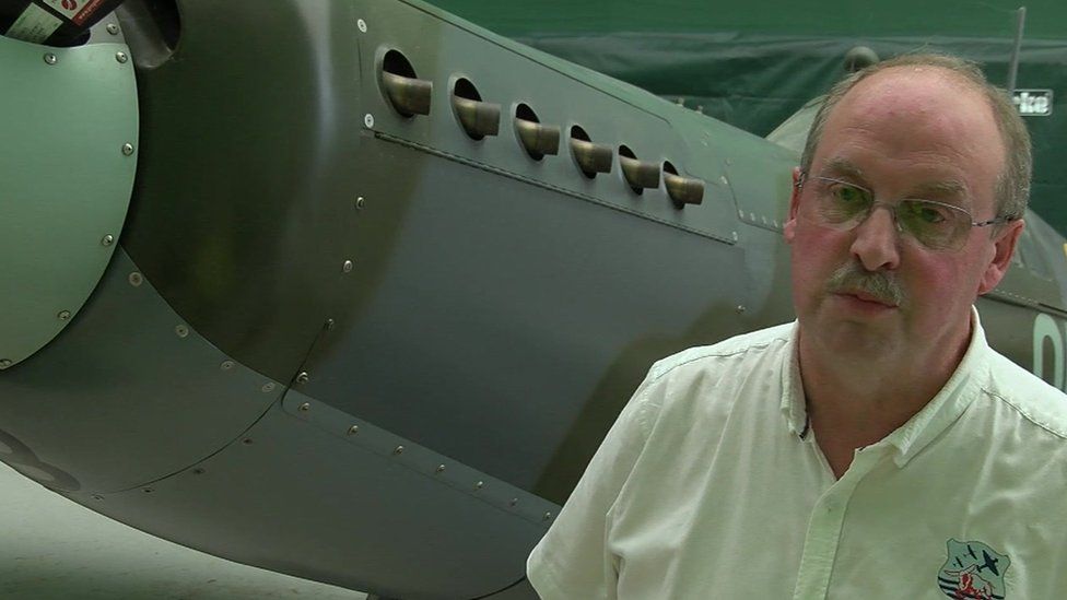 Replica Spitfire pilot died following his passion, wife says - BBC News