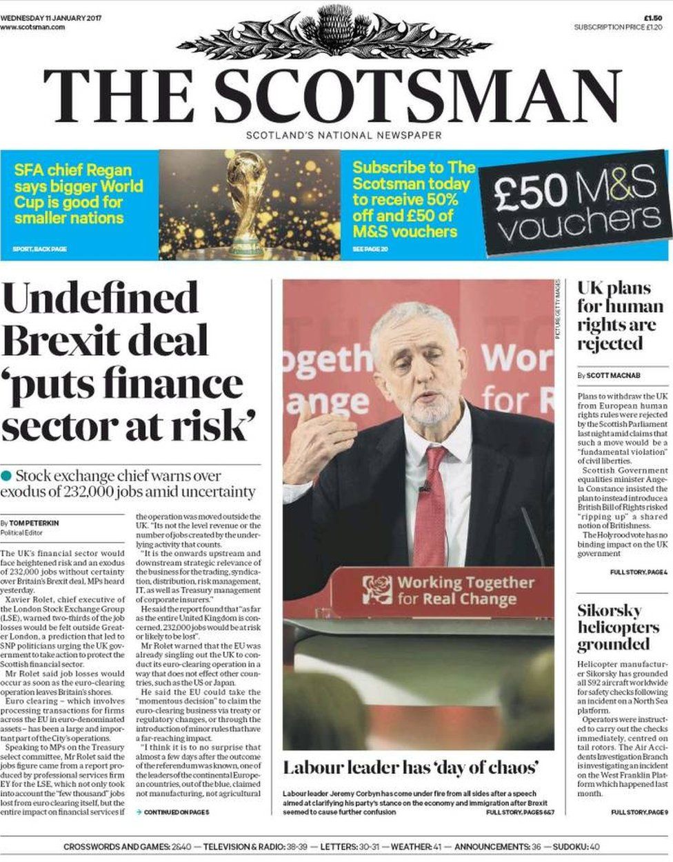 Scotland's papers: Corbyn's 'gaffe' and mother's cry - BBC News