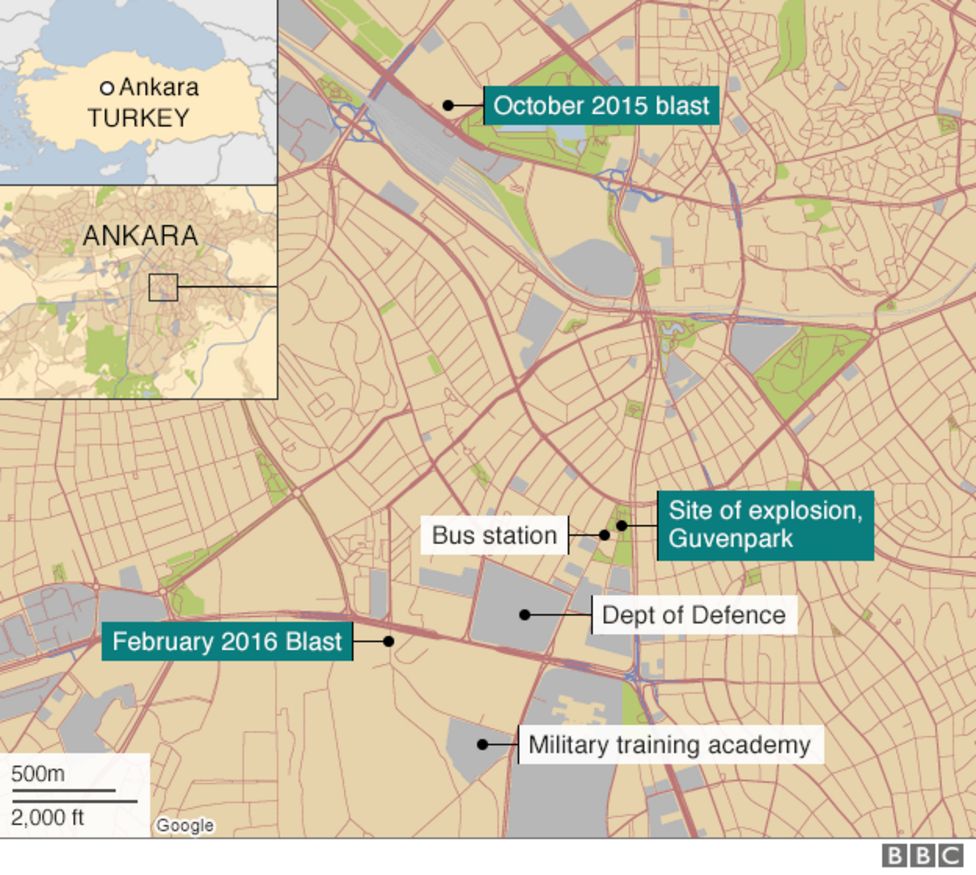Turkey explosion: Ankara car bomb kills at least 32 - BBC News