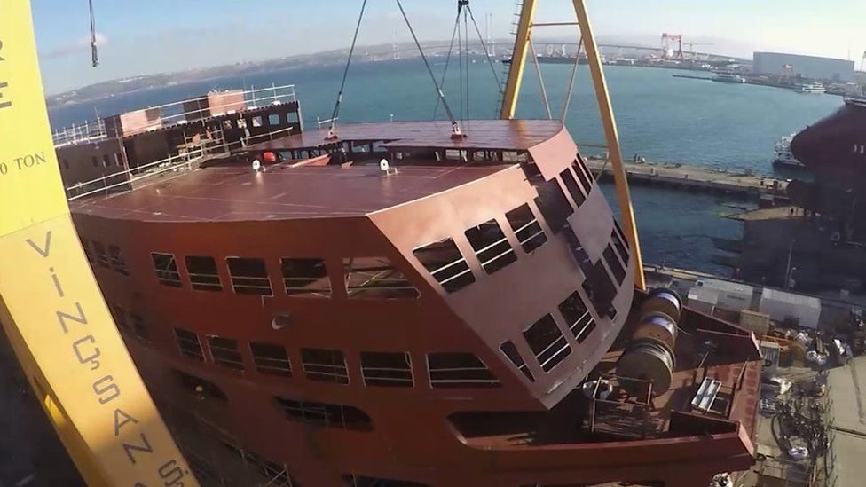 Wightlink's new £30m ferry Victoria of Wight officially named - BBC News
