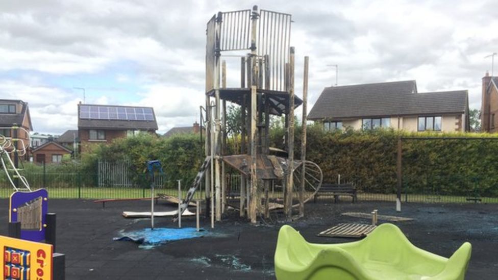 Crossgar play park 'arson attack': 'Tens of thousands of pounds' worth ...