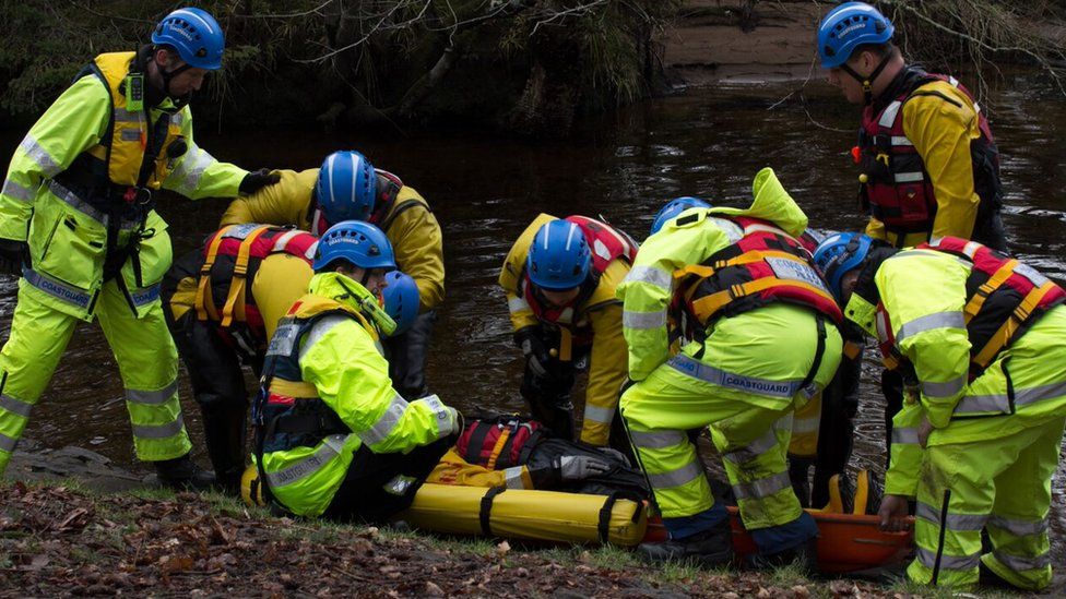 Flood training held on River Ness in Inverness - BBC News