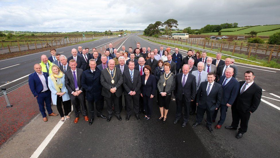 The new £55m A26 Frosses Road dualling scheme opens - BBC News