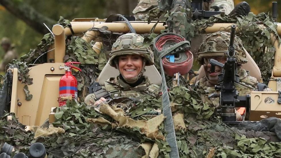 Catherine, Princess of Wales drives army vehicle at Norfolk base - BBC News