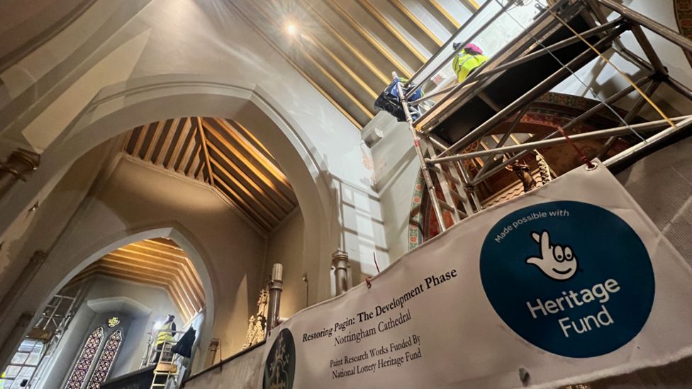 Nottingham Cathedral: Work to restore Victorian artwork continues - BBC ...