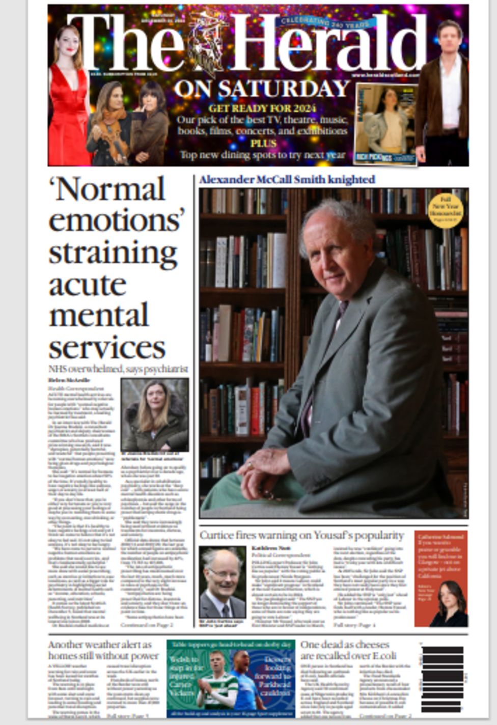 E. coli cheese death and New Year Honours list - BBC News