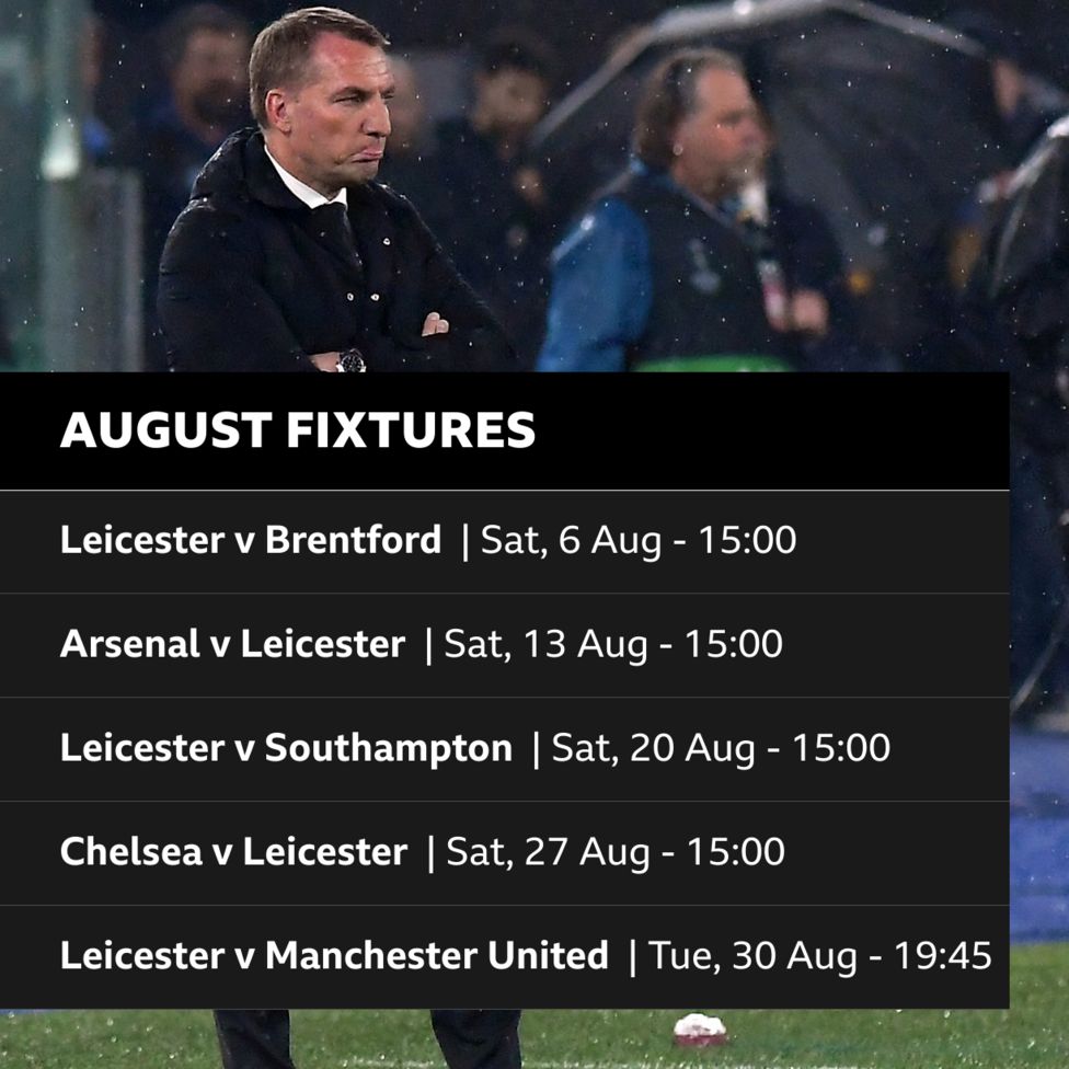 Leicester's fixtures for August - BBC Sport