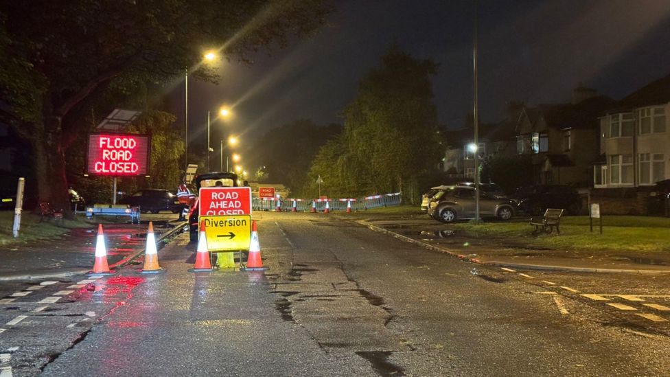 Liverpool flood-hit road where couple died deluged again - BBC News