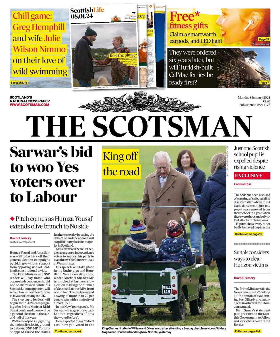 Scotland's papers: 'Time to deliver' postmaster payout and leaders woo ...