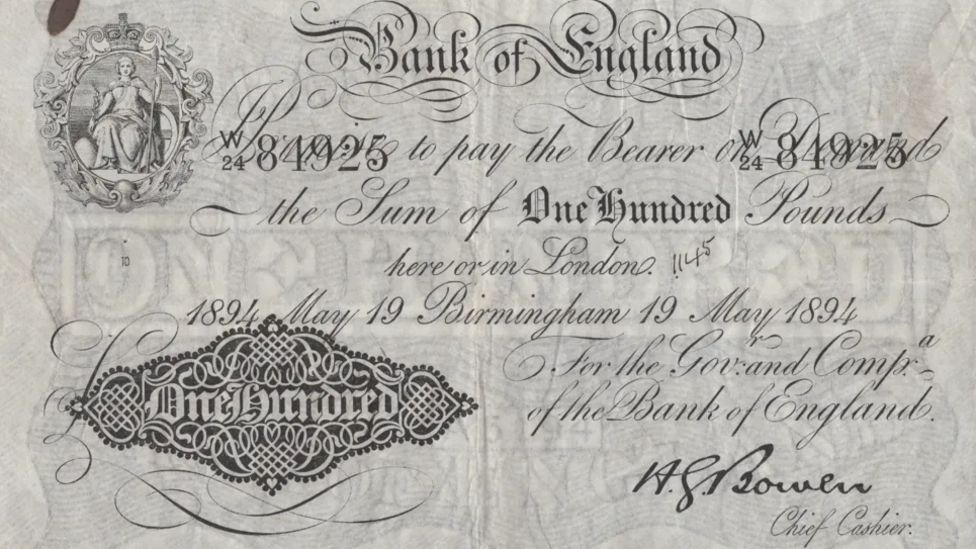 Victorian banknote from Birmingham sells for £38k at auction - BBC News