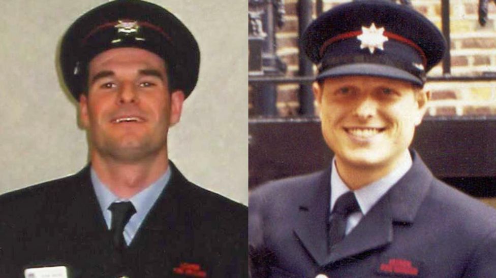 Whitechapel: Mural unveiled in honour of fallen firefighter duo - BBC News