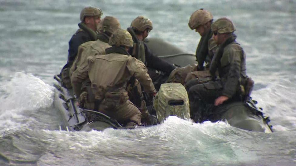 Plymouth based 42 Commando Royal Marines train on Tregantle Beach - BBC ...