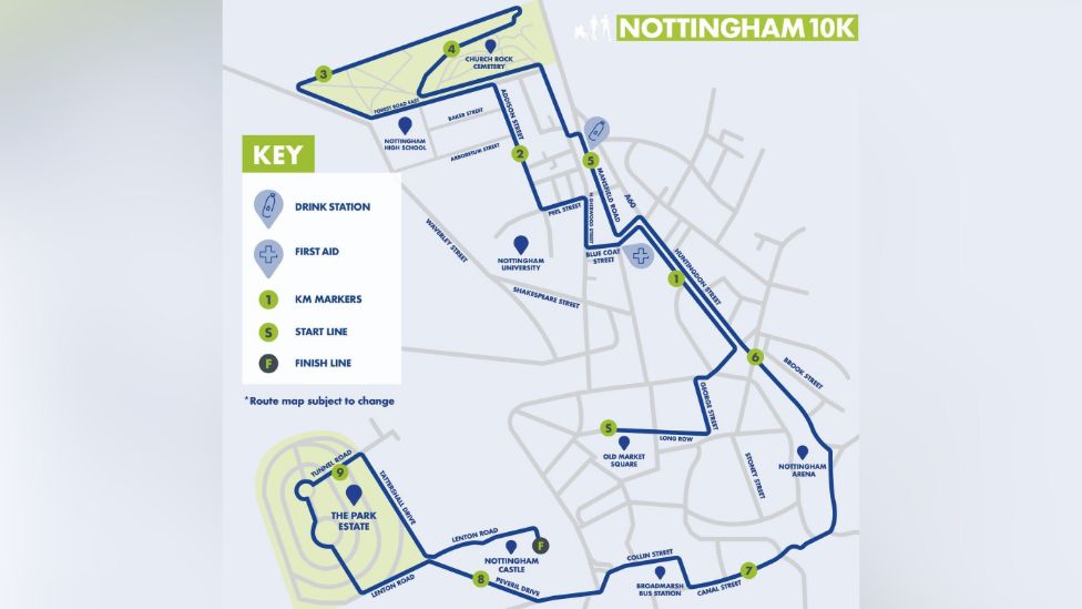 Nottingham 10K: Hundreds of runners complete run through city - BBC News