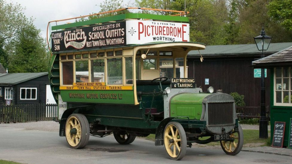 West Sussex: Hybrid bus from 1914 back in service for exhibition - BBC News