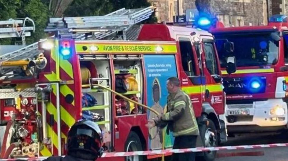Restaurant to remain shut after fire which left two in hospital - BBC News