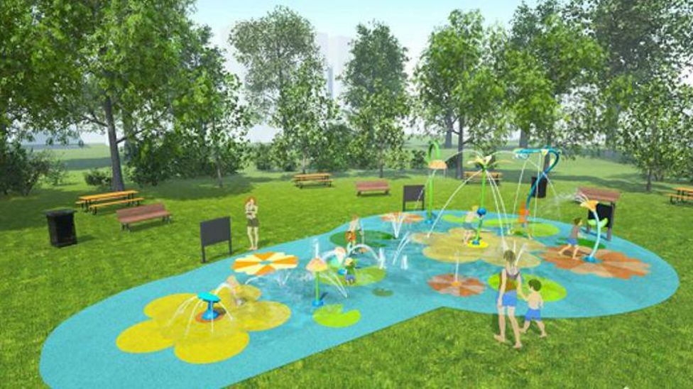 Designs revealed for new Matlock park splash pad - BBC News
