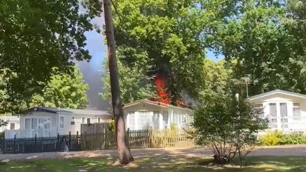 Woodlands Caravan Park: About 20 firefighters tackle Upper Sheringham ...