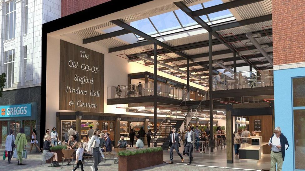 Plans revealed for future of Stafford Co-op building - BBC News
