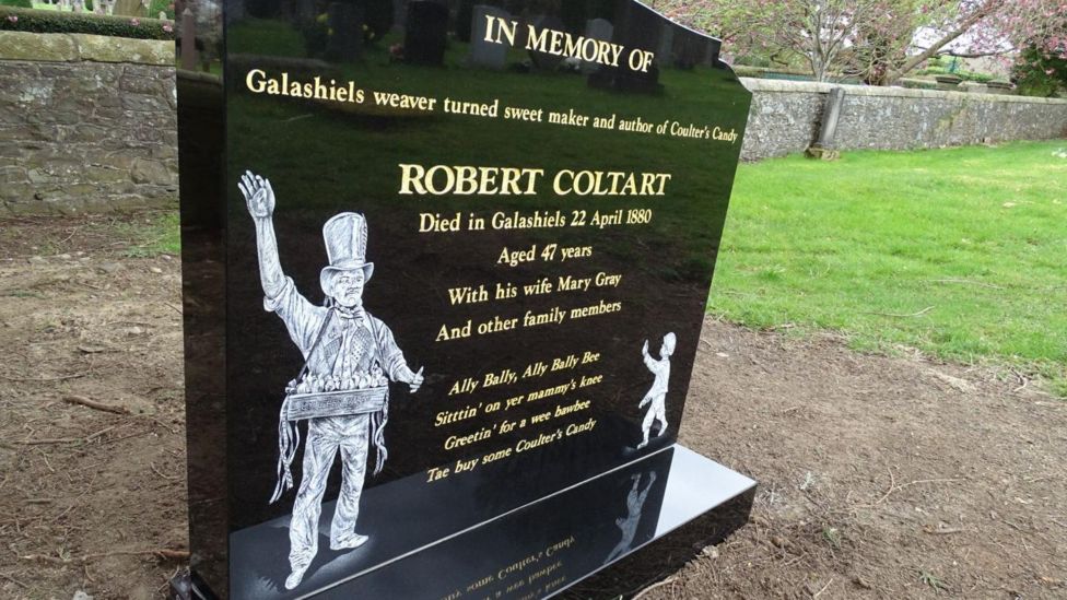 Headstone in Galashiels marks Ally Bally Bee writer's grave - BBC News