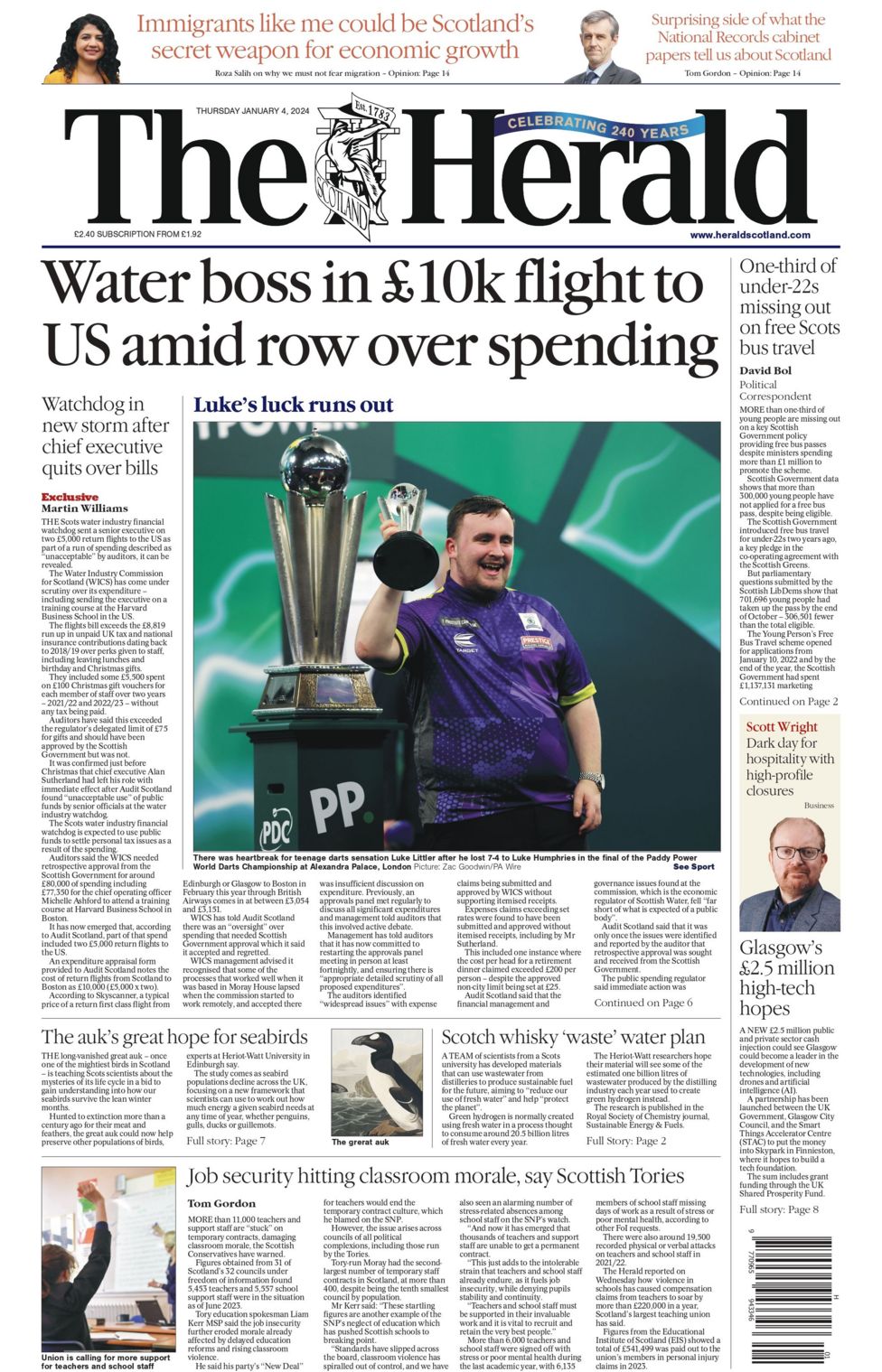 Scotland's papers: Attack on Raith fan and 'Luke the Nuke' defeat - BBC ...