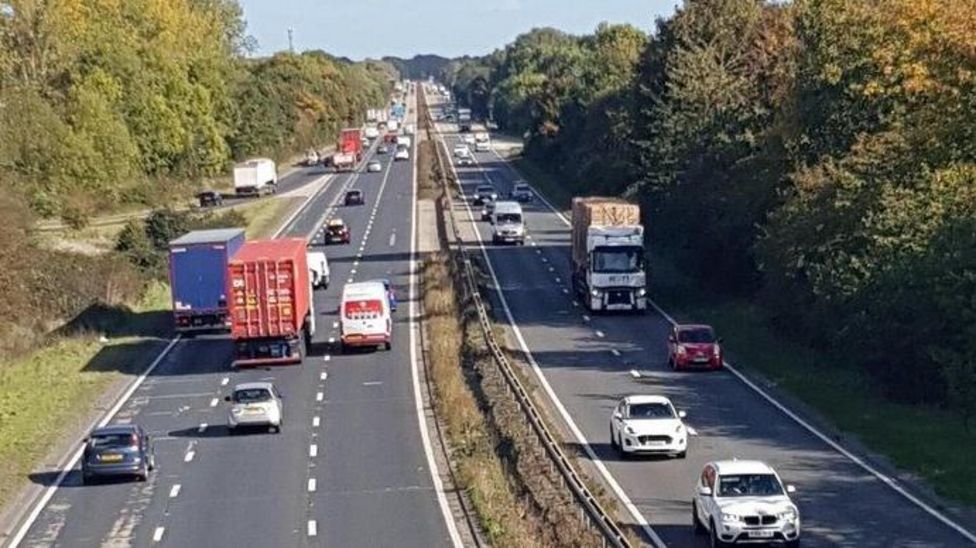 W﻿ork begins on £37m A12 resurfacing project at Marks Tey - BBC News