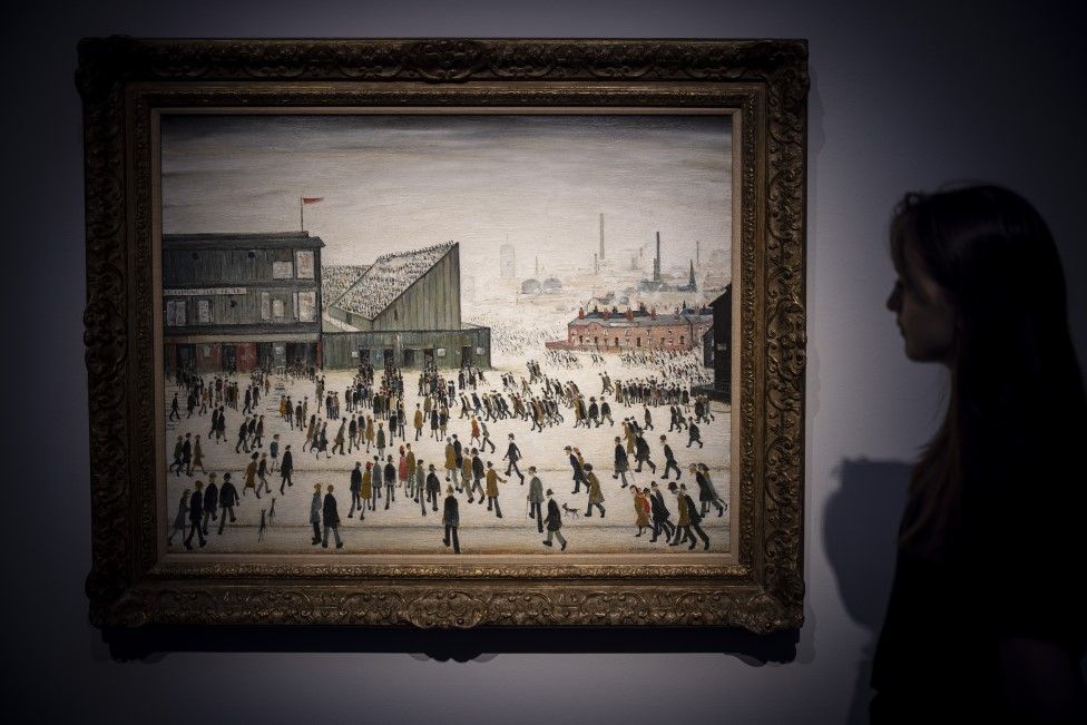 LS Lowry's iconic matchday painting comes to Wirral - BBC News