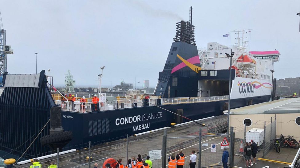 Condor service delayed overnight after 'light contact' with berth - BBC ...