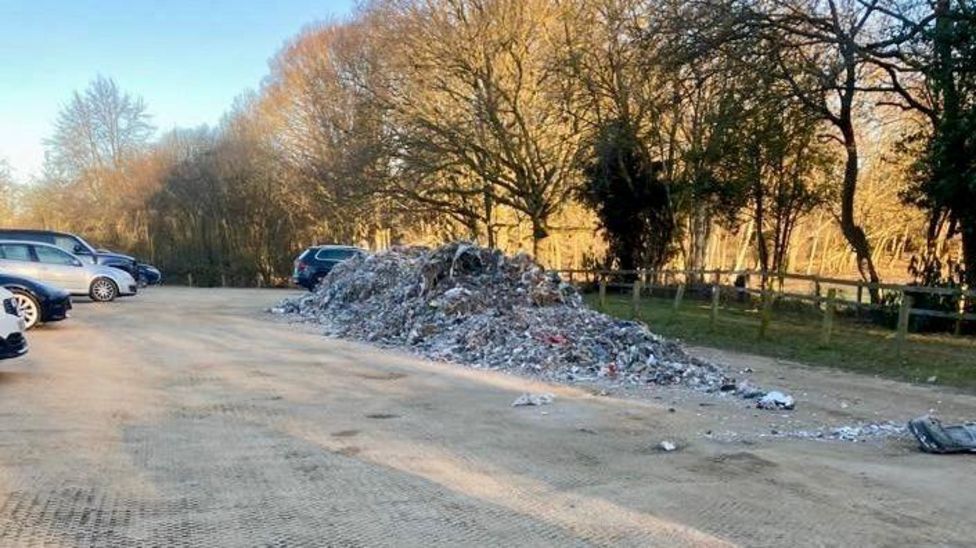 Hazardous waste dumped in beauty spot car park - BBC News