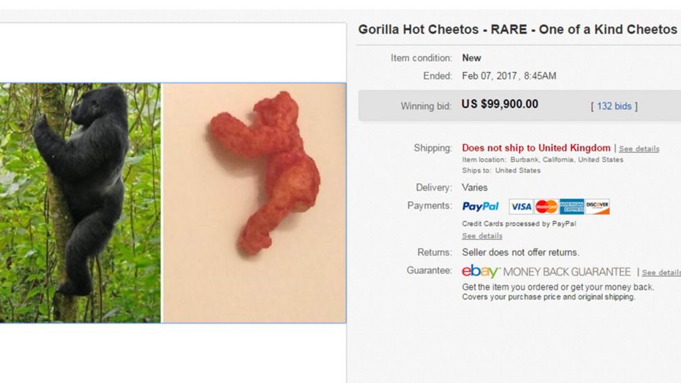 A Harambe-shaped Cheeto just sold for $100,000 - BBC Three