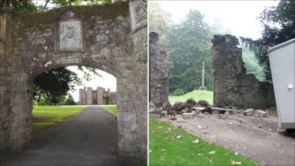 Historic Scone Palace archway destroyed by contractor - BBC News