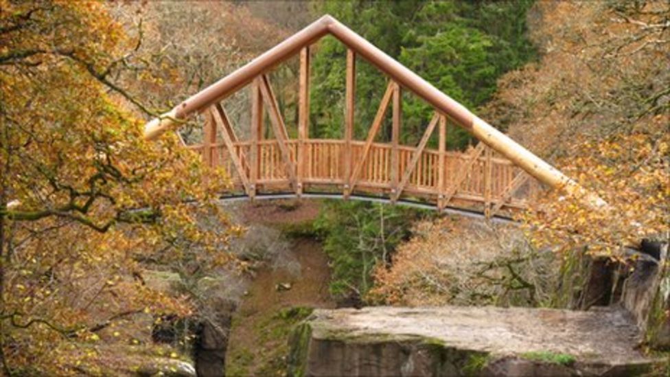 Official opening for Bracklinn Falls bridge - BBC News